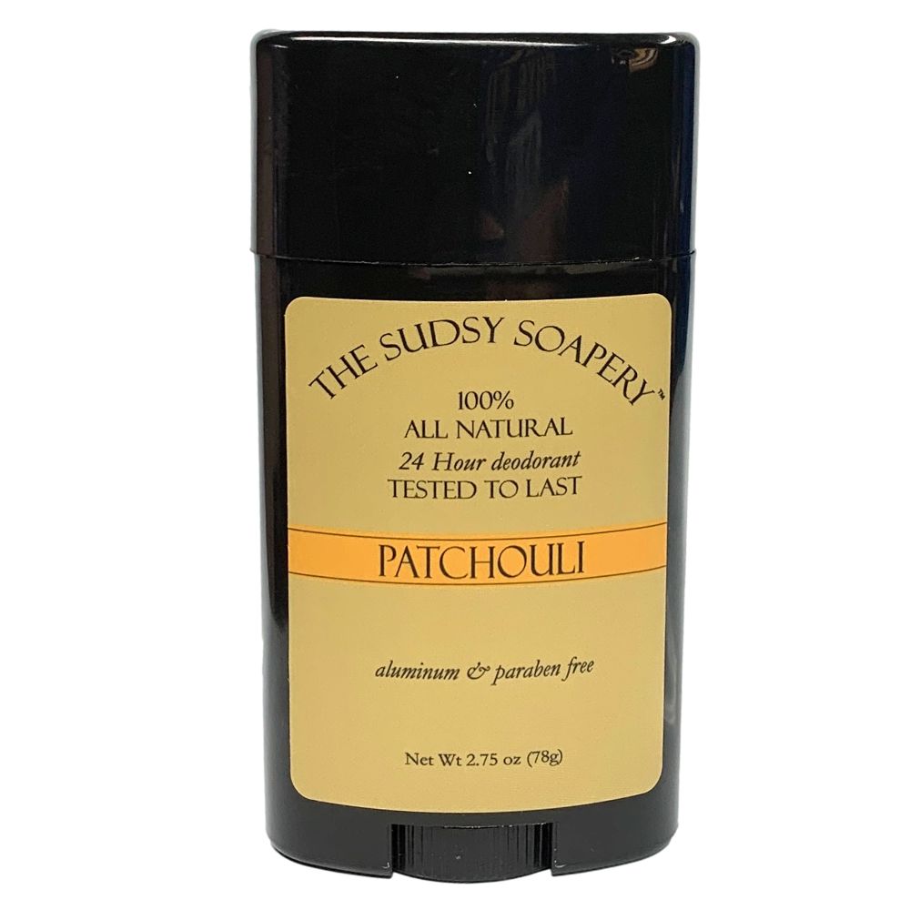 Sudsy Soapery Natural Patchouli Stick Deodorant, Aluminum and Paraben