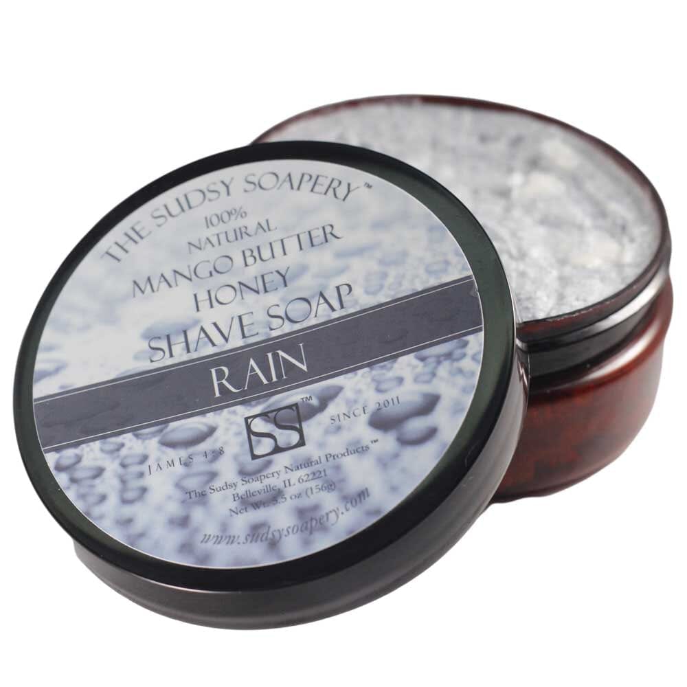 Supercreamed Mango Butter Shave Soap for Shaving, Rain™ with Honey and