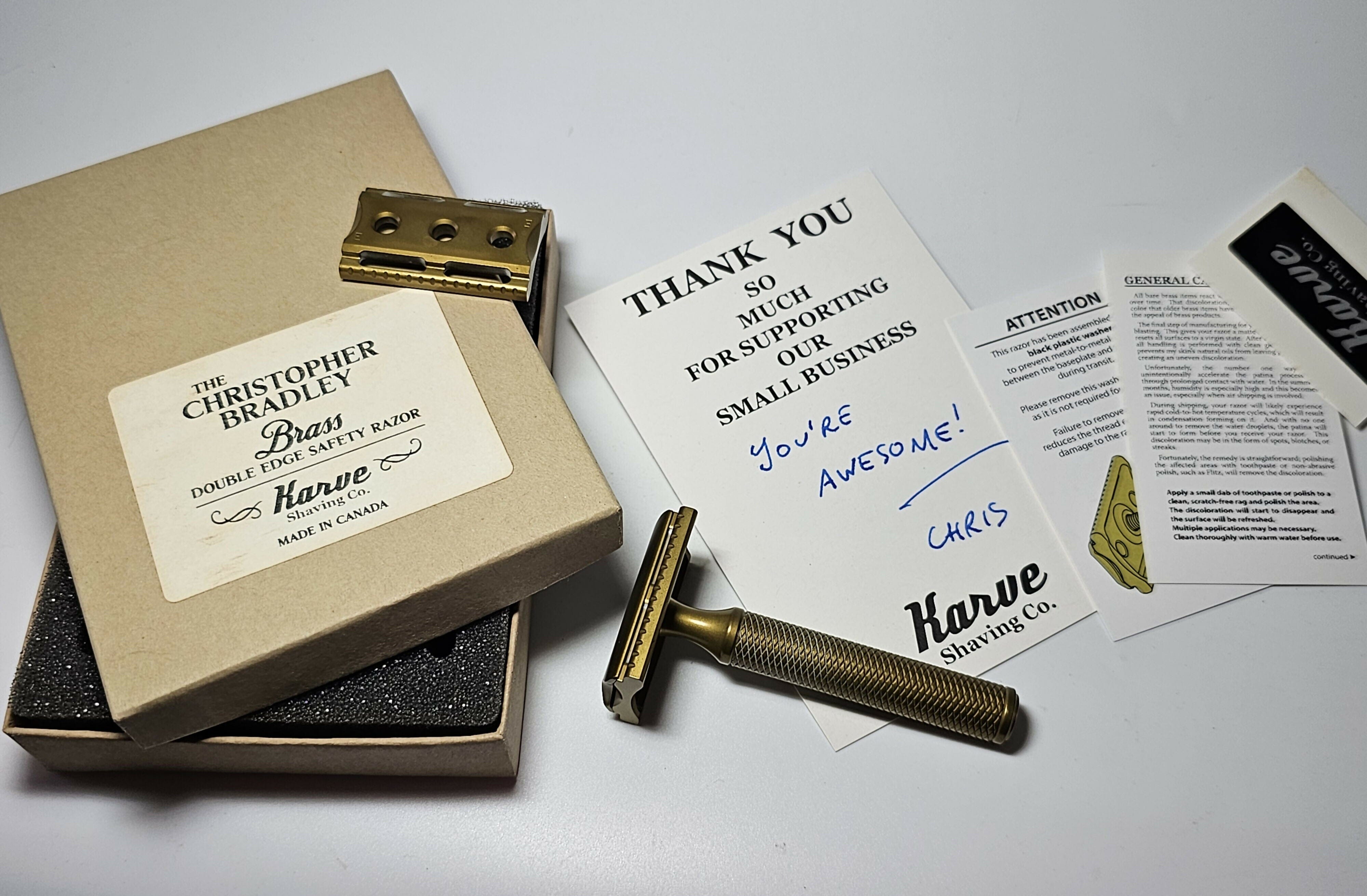 Karve Christopher Bradley brass razor