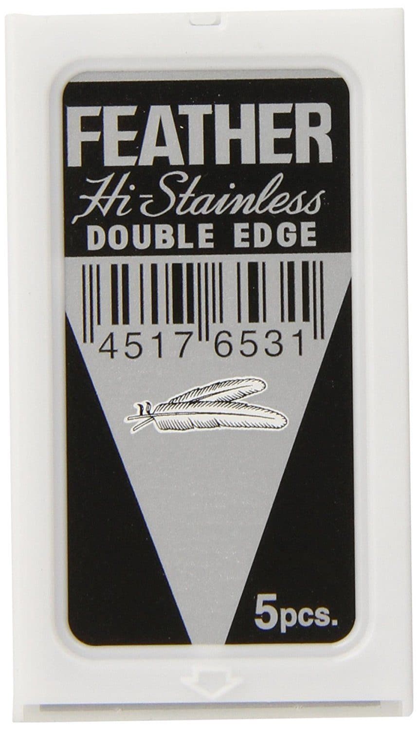Feather Hi Stainless Double Edge Razor Blades (5 blade pack)