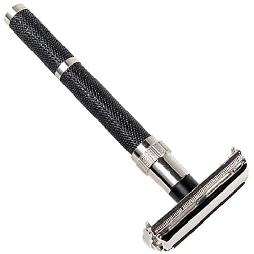 Parker 96R Collar Open Butterfly Safety Razor - Long Black Handle